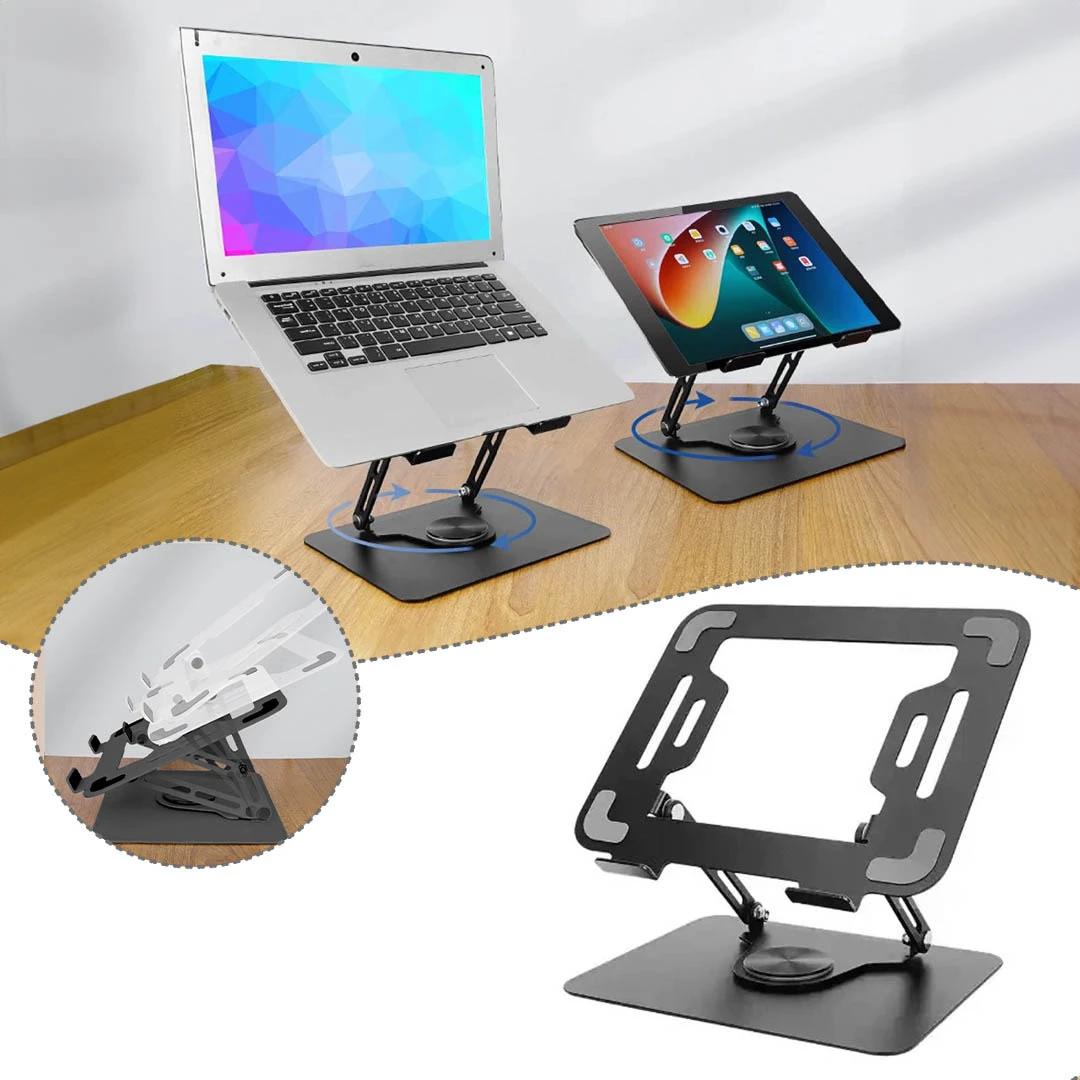 Adjustable Aluminium Laptop Stand with 360° Rotation