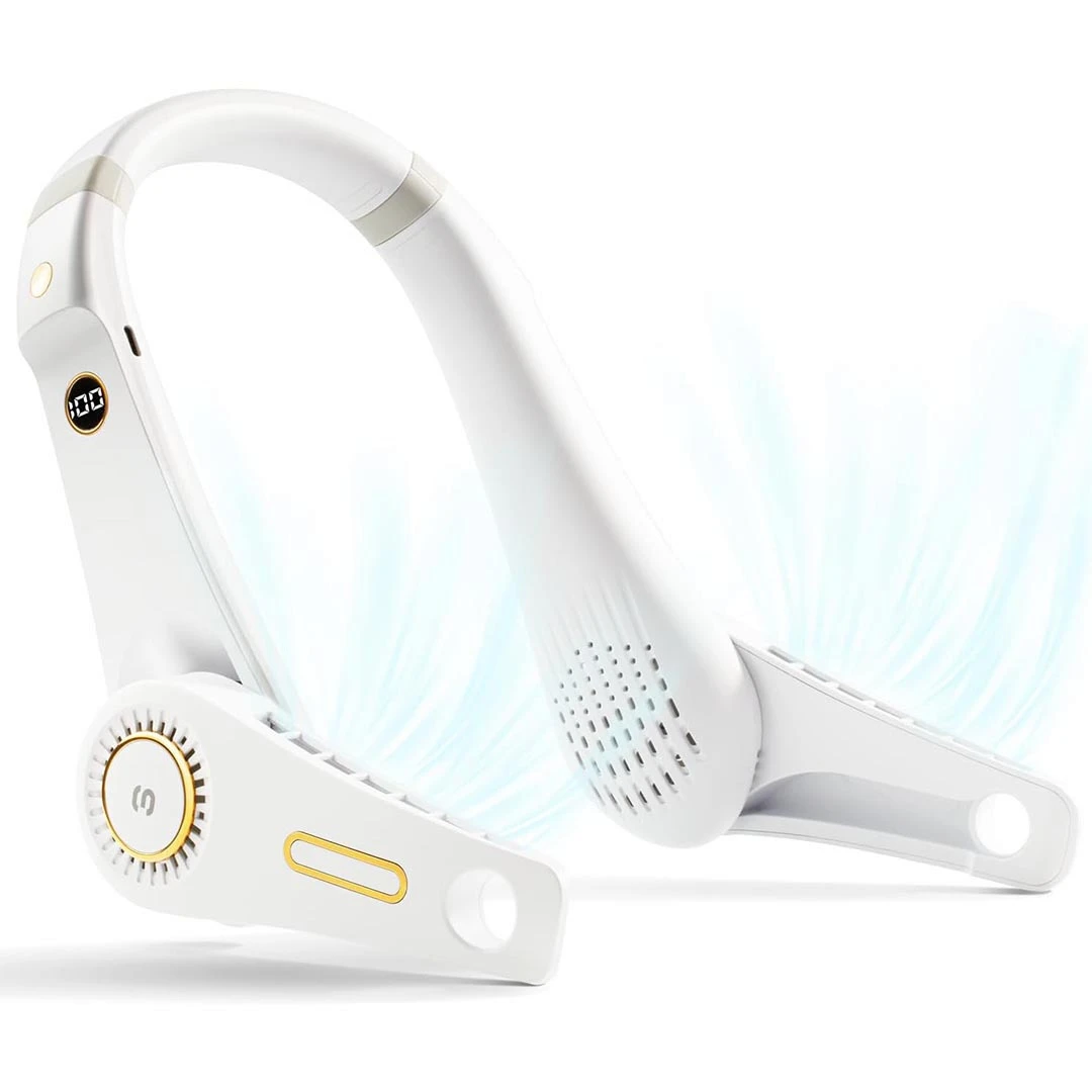 مروحة الرقبة القابلة للشحن مع 5 سرعات وشاشة لعرض الطاقة من ايساجر (FSC02)