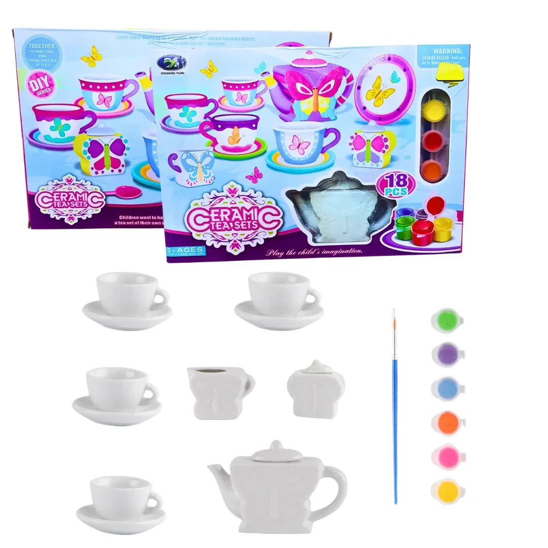 Ceramic Tea Party Playset for Kids