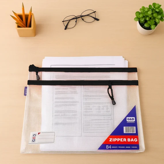 Transparent Double-Zip File for Study and Work Papers
