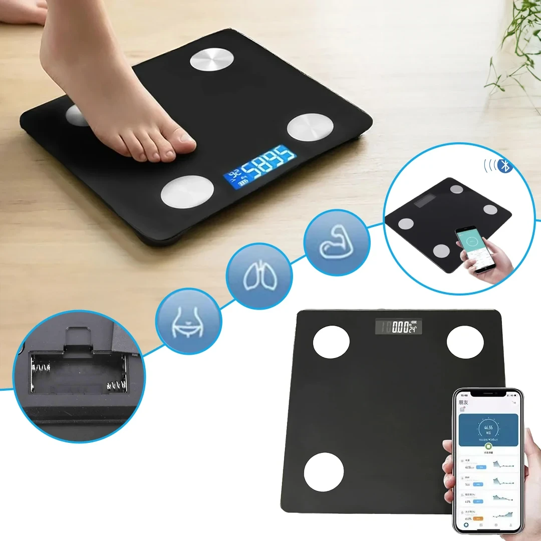 ميزان ذكي لقياس نسبة الدهون والماء والعضلات في الجسم (OKOK)