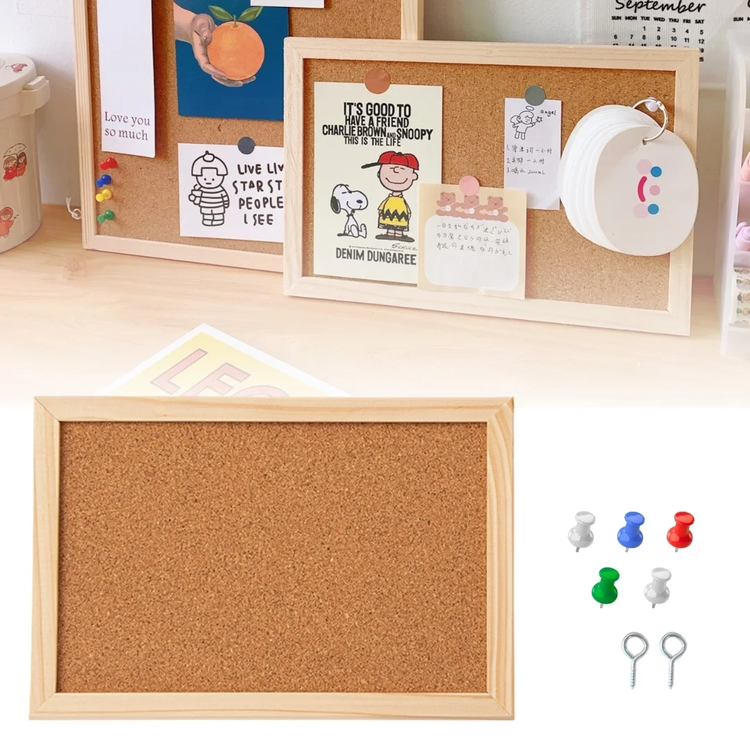 Wooden Task Organizer Board with Push Pins